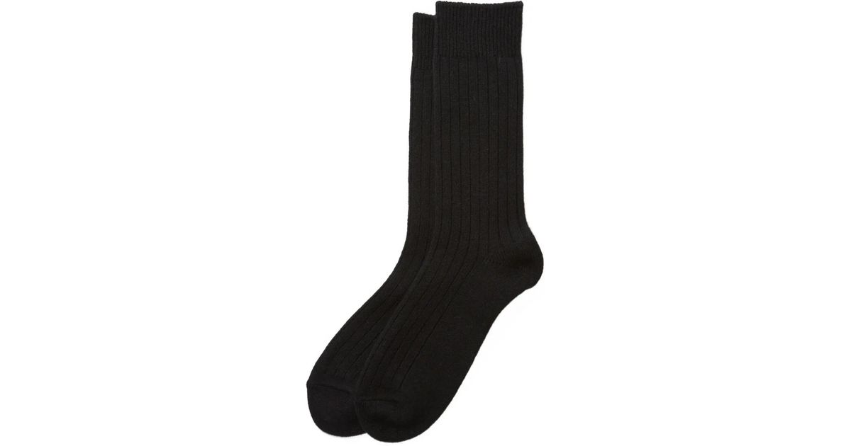 RoToTo Ribbed Socks in Black | Lyst