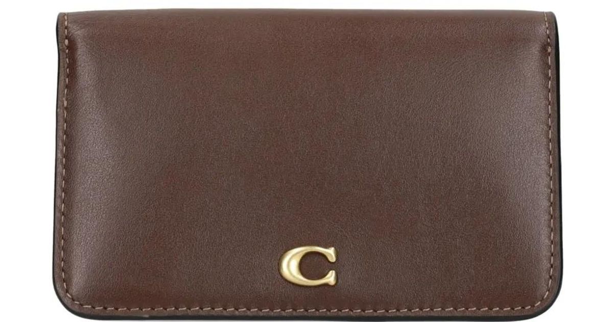 COACH Essential Logo-Plaque Wallet in Brown | Lyst