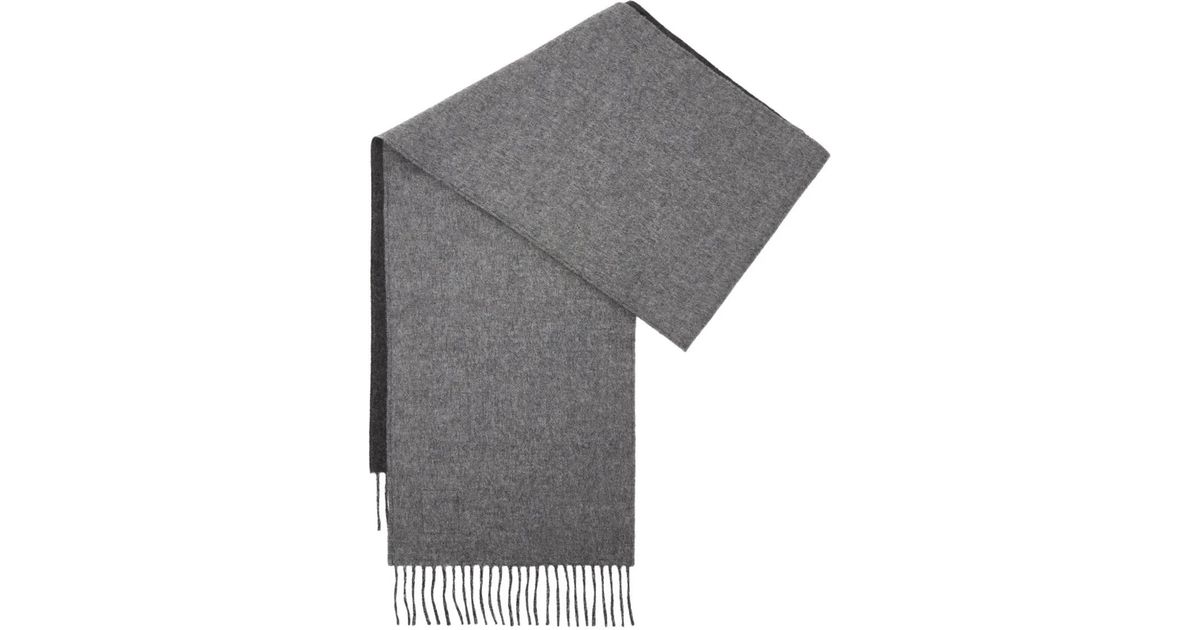 Loewe Logo-Patch Fringed Scarf in Grey | Lyst UK