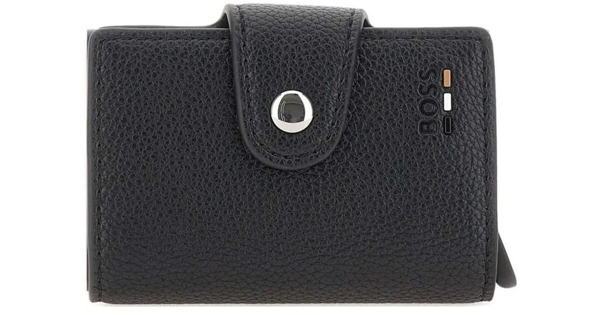 BOSS Deed-Logo Wallet in Black for Men | Lyst