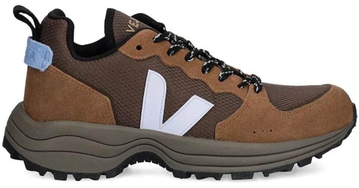 Veja Lace-Up Panelled Sneakers in Brown for Men | Lyst UK
