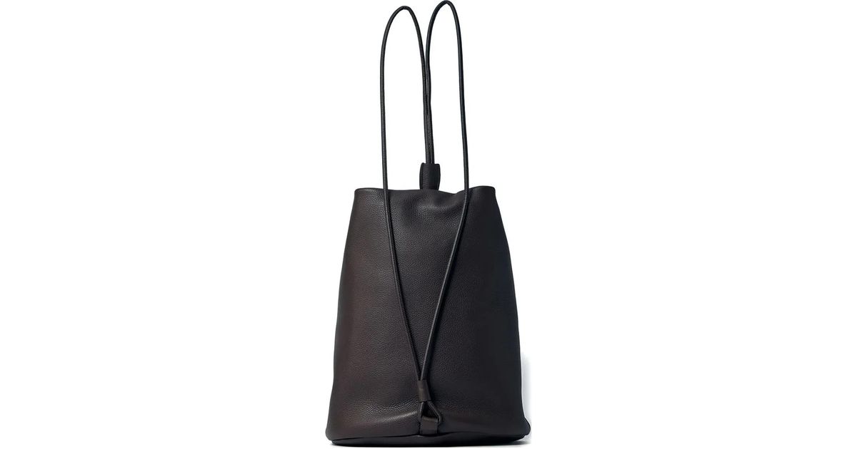 The Row Joe Pebble-Grain Drawstring Backpack in Black | Lyst