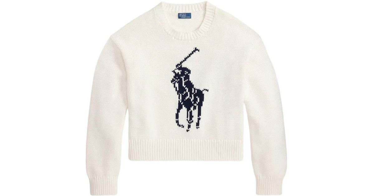 Polo Ralph Lauren Big Logo Knitwear in White | Lyst UK