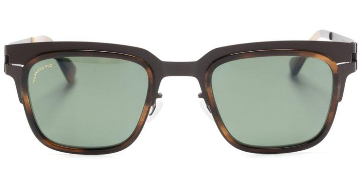 Mykita Raymond Rectangle-Frame Sunglasses in Green | Lyst UK