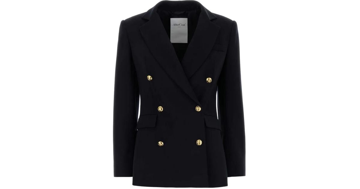 Aftercoat Double-Breasted Blazer in Black | Lyst UK