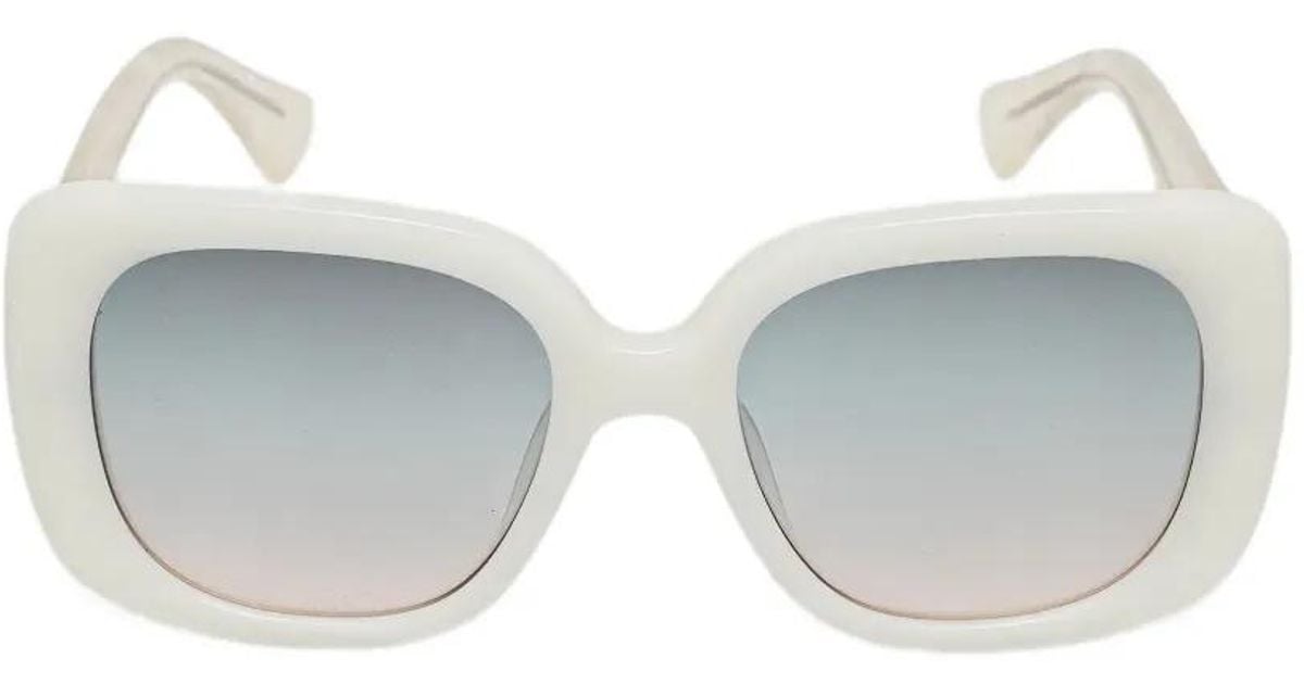 Kurt Geiger Eye-Motif Square-Frame Sunglasses in White | Lyst UK