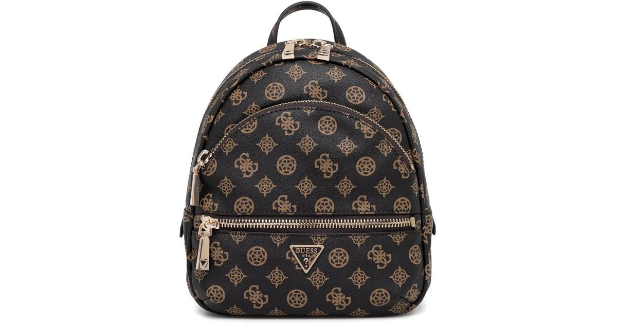 Guess Monogram-Pattern Zip-Around Backpack in Gray | Lyst