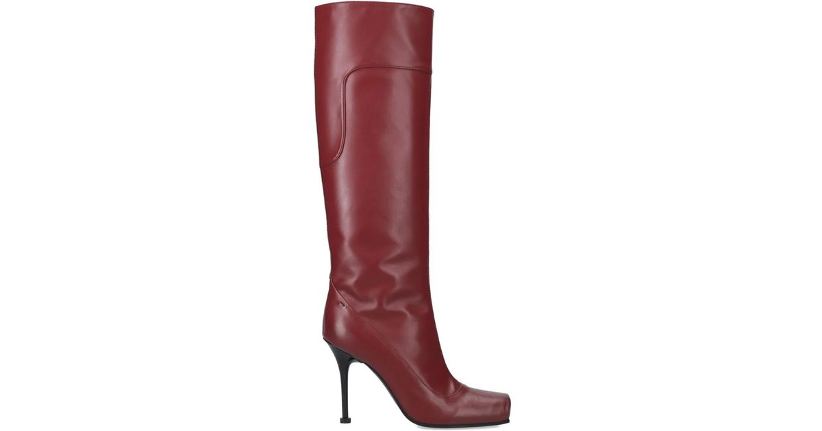 Premiata Square Toe Heel Boots in Red | Lyst UK