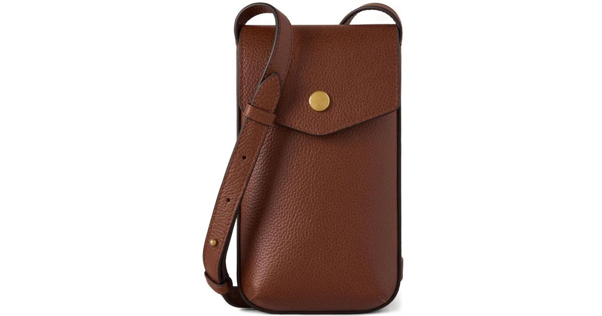 Mulberry Flap Textured Phone Mini Bag in Brown | Lyst UK