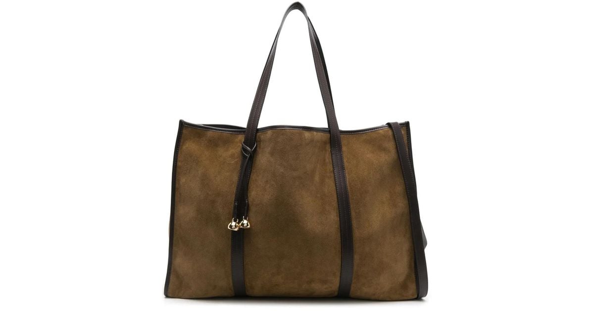 Sandro Suede Tote Bag in Brown | Lyst
