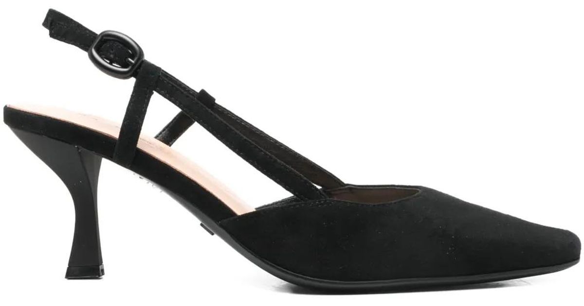 Marc Ellis Square-Toe Slingback Heeled Pumps in Black | Lyst UK