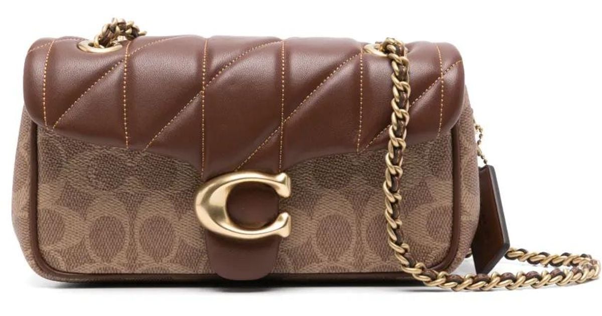 COACH Quilted Tabby Shoulder Bag in Brown | Lyst