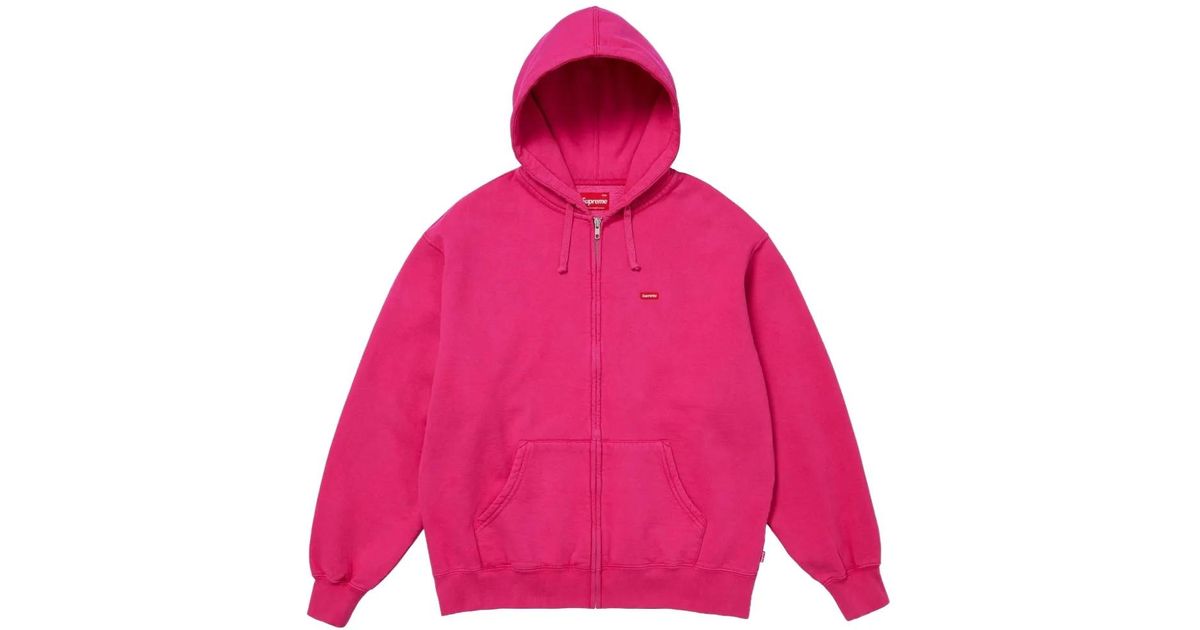 Supreme Zip-Up Hoodie in Pink for Men | Lyst UK