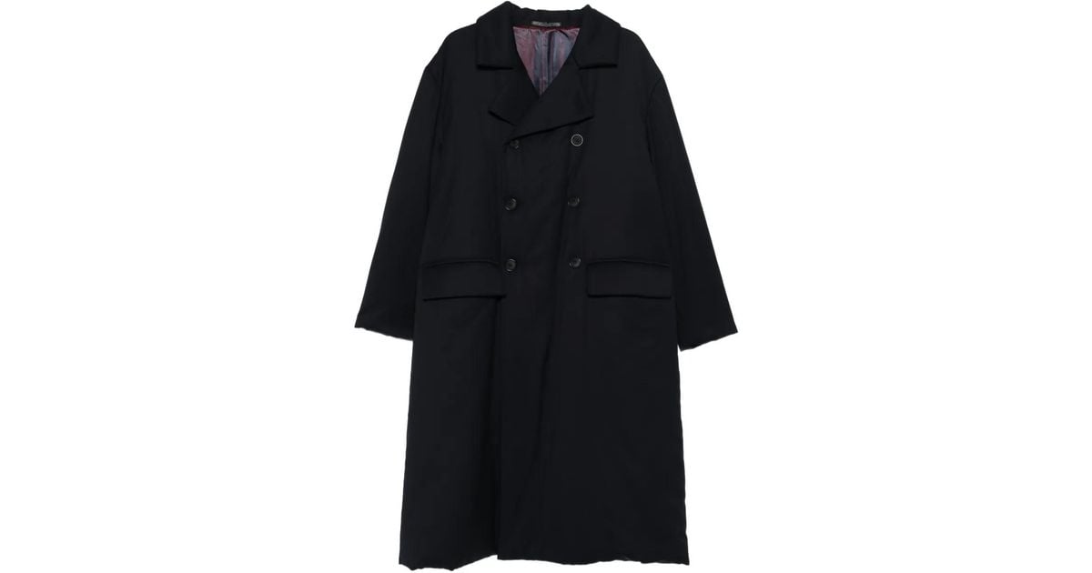 Giorgio Armani Double-Breasted Pocket Coat in Black for Men | Lyst UK