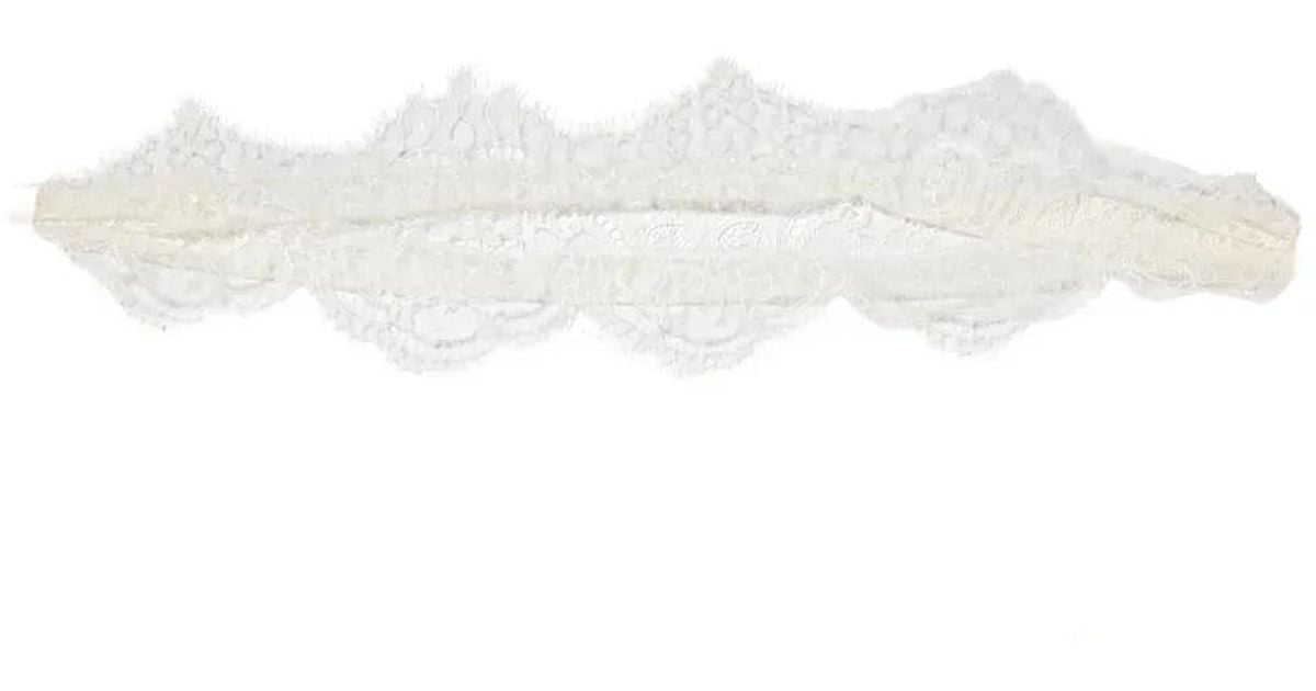 Jennifer Behr Emeline Lace Headwrap in White | Lyst UK