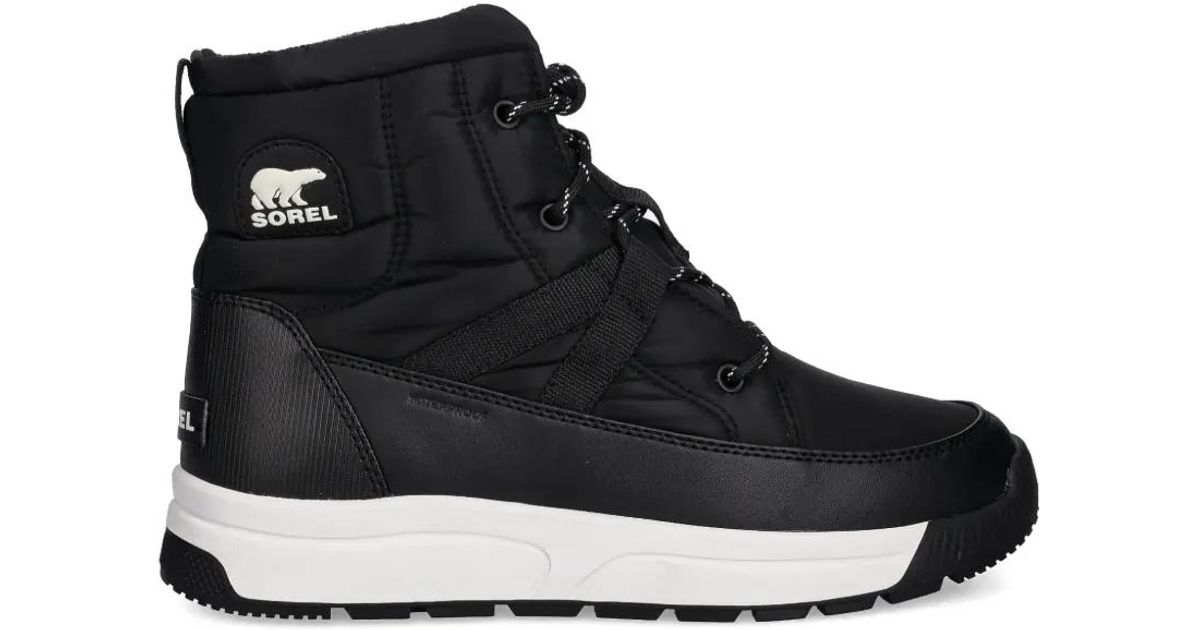 Sorel Whitney Iii Quilted Lace-Up Boots in Black | Lyst
