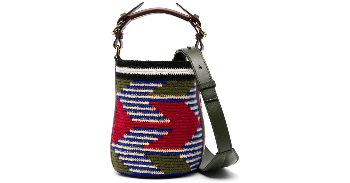 Colville Small Arrow Cylinder Bucket Bag in Red | Lyst