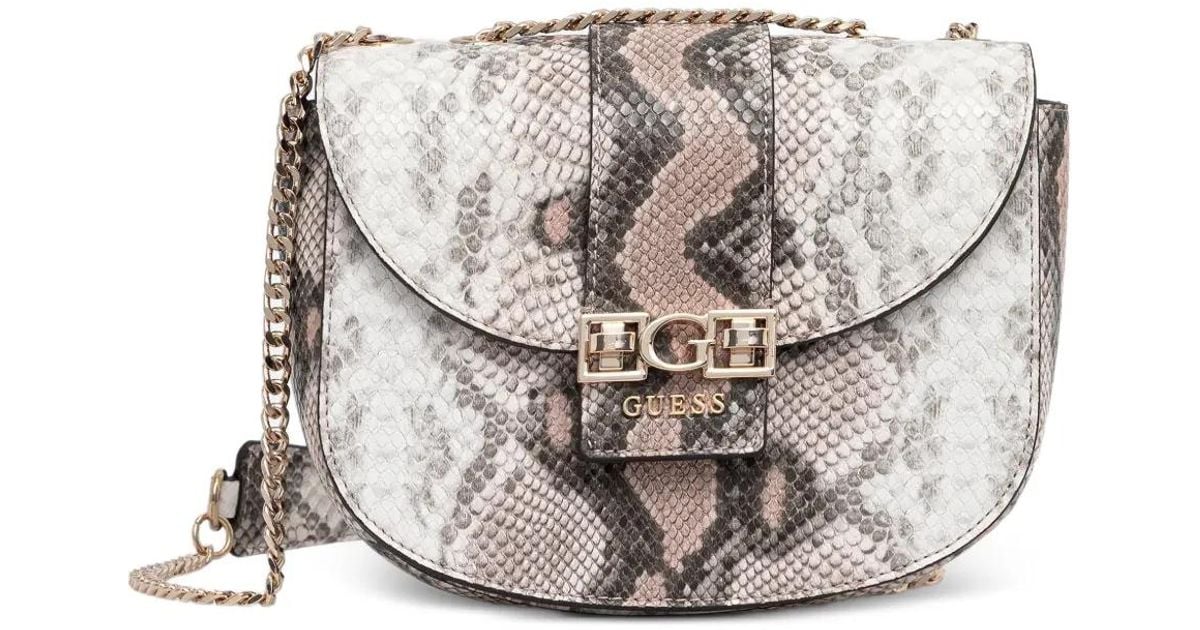 Guess Chain-Strap Cross Body Bag in Grey | Lyst UK
