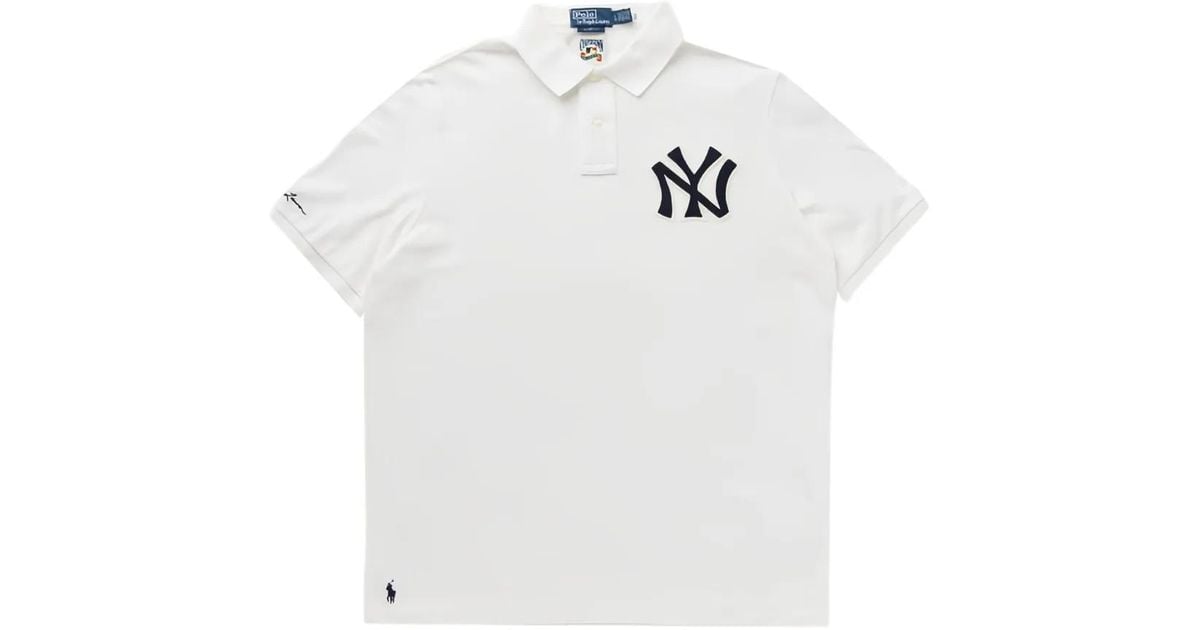 Polo Ralph Lauren X Mlb Yankees Logo Polo Shirt in White for Men | Lyst