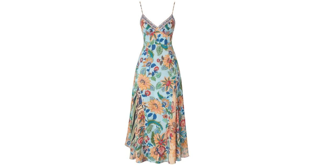 FARM Rio Delhi Floral Sleeveless Maxi Dress in Blue | Lyst