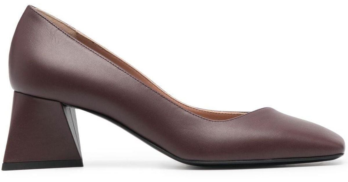 Pollini Pumps Mit Blockabsatz In Braun Lyst De