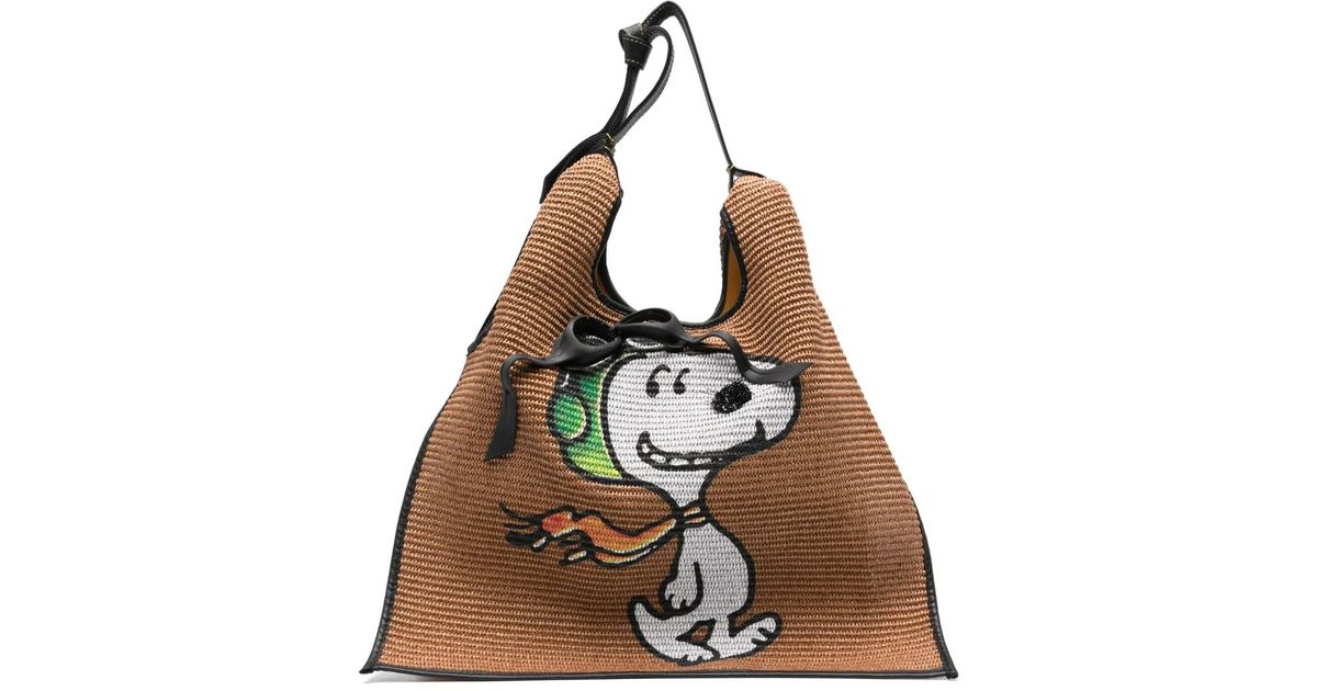 Anita Bilardi X Peanuts Picasso Tote Bag in Brown | Lyst UK