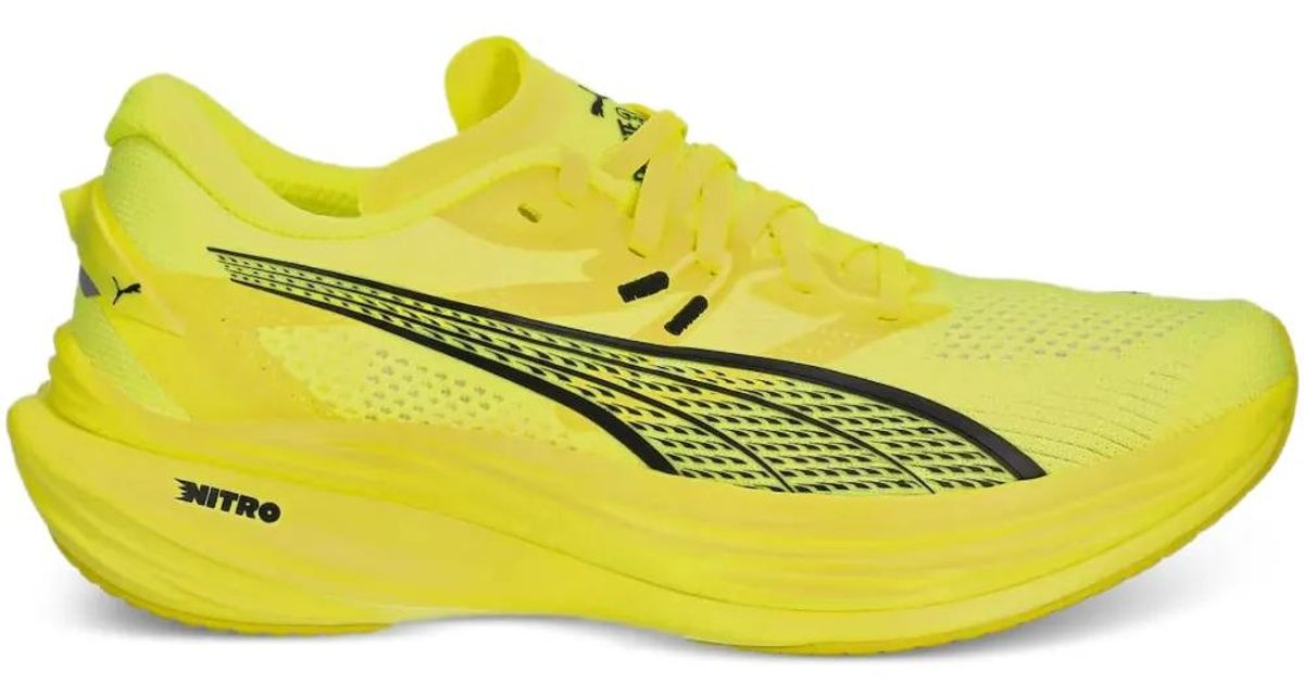 PUMA Deviate Nitro 3 Mesh Running Sneakers in Yellow for Men | Lyst UK