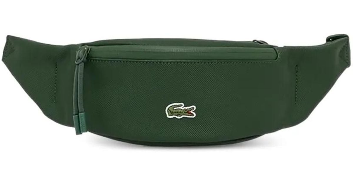 Lacoste Lcst Crocodile-Embossed Belt Bag in Green | Lyst UK