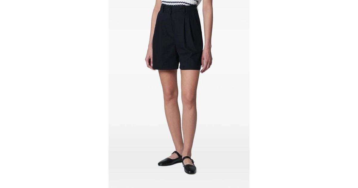 DUNST Double-Pleated Bermuda Shorts in Black | Lyst UK