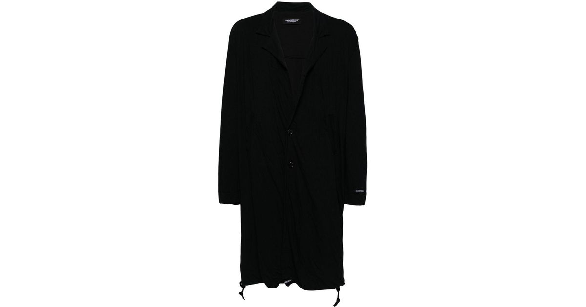 Undercover Logo-embroidered Cotton Coat in Black for Men | Lyst