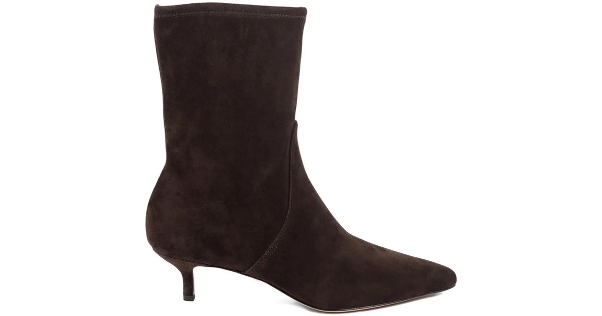 Veronica Beard Lisa Zip Point-Toe Boots in Brown | Lyst UK