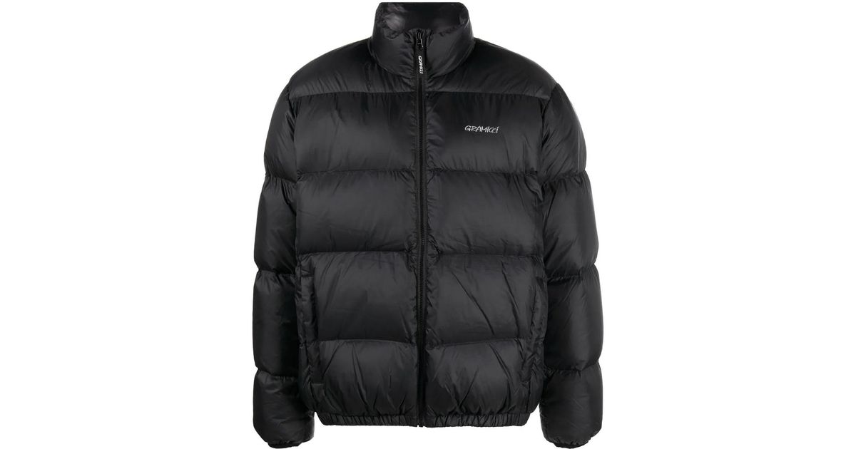 Gramicci Logo-Embroidered Down Puffer Jacket in Black for Men | Lyst