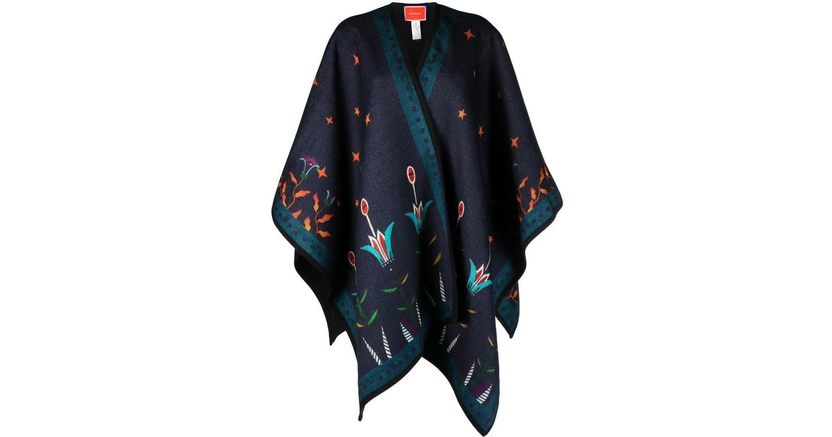 La DoubleJ Graphic-Print Poncho in Blue | Lyst UK