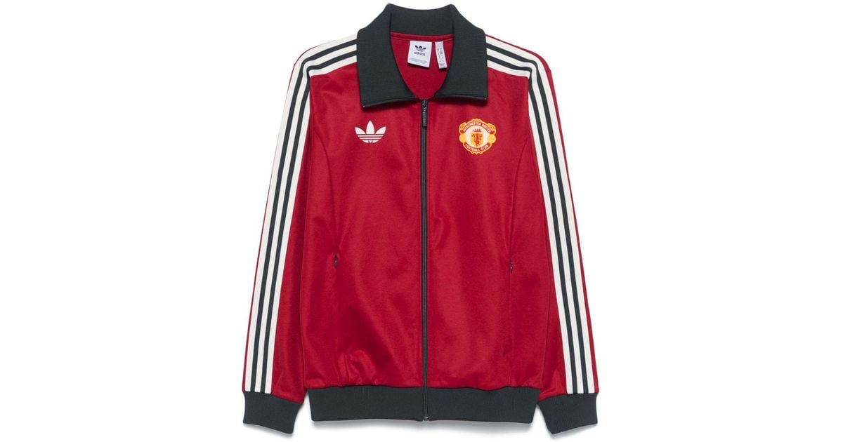 adidas Manchester United Track Jacket in Red for Men | Lyst