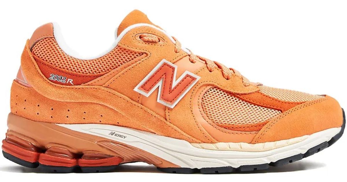 New Balance 2002R Suede-Panelling Sneakers in Orange | Lyst UK