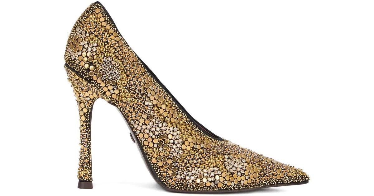 Roberto Cavalli Pointed Embellished Pumps in Metallic | Lyst