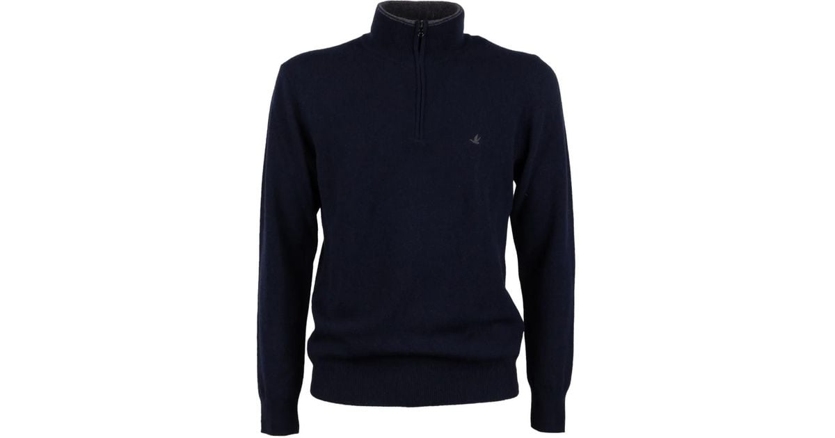 Brooksfield Half-Zip Sweater in Blue for Men | Lyst UK
