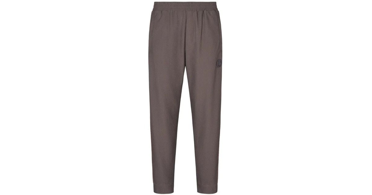 Giorgio Armani Stripe Logo Trousers in Grey for Men | Lyst UK