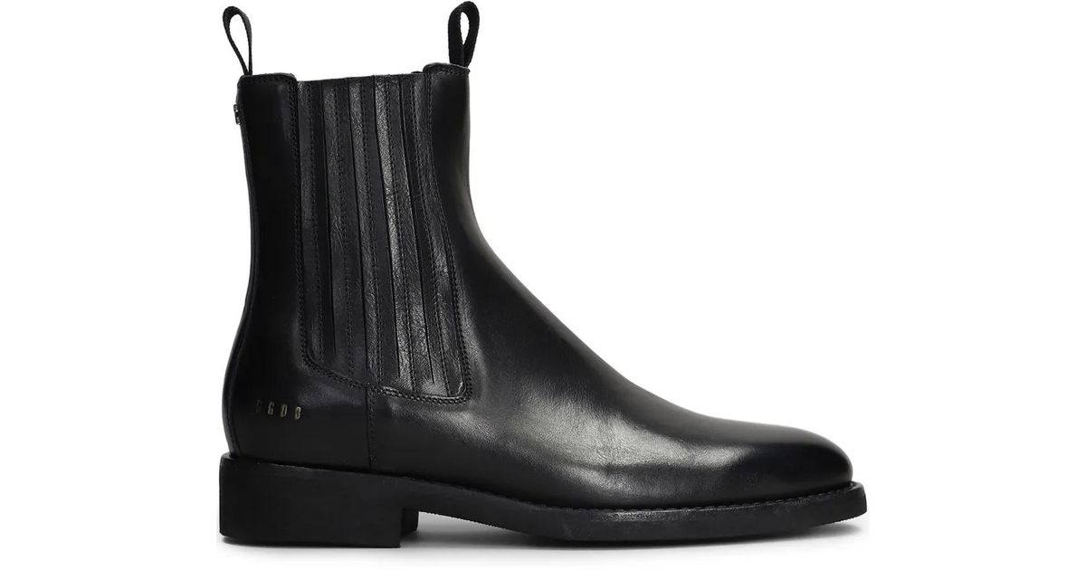 Golden Goose Leather Chelsea Combat Boots in Black for Men | Lyst