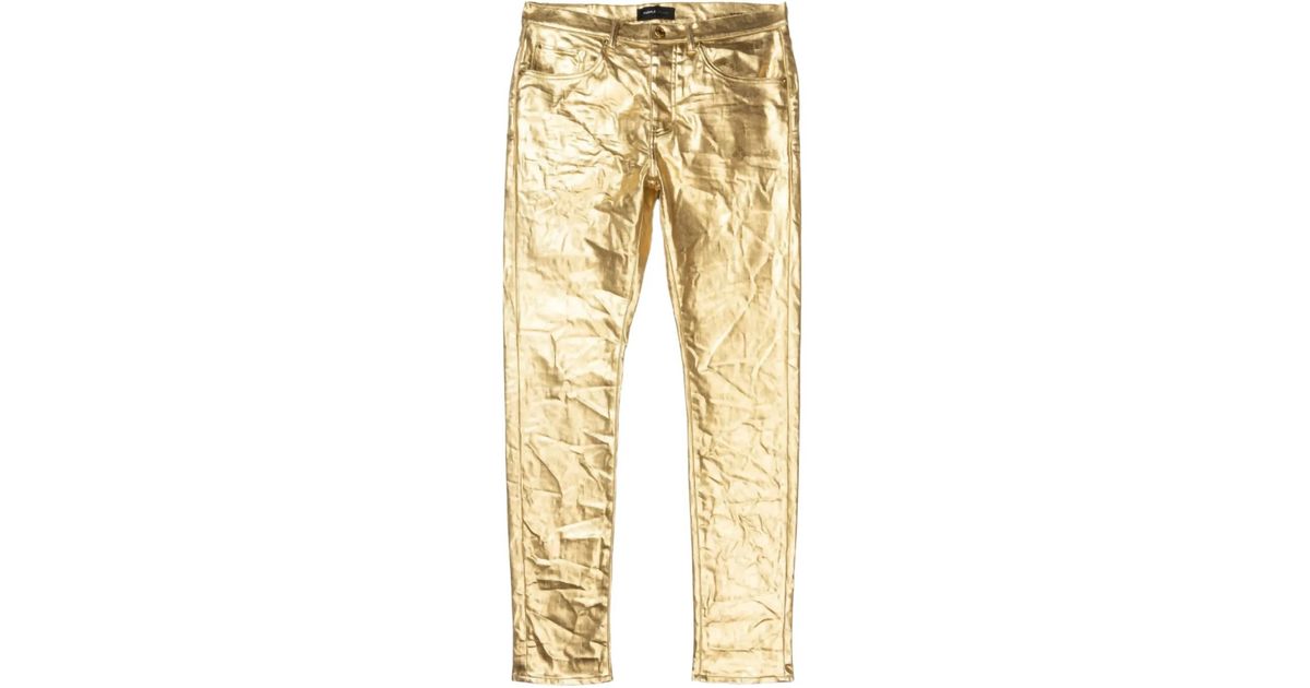 Purple Brand Metallic Monogram Jeans in Natural for Men | Lyst