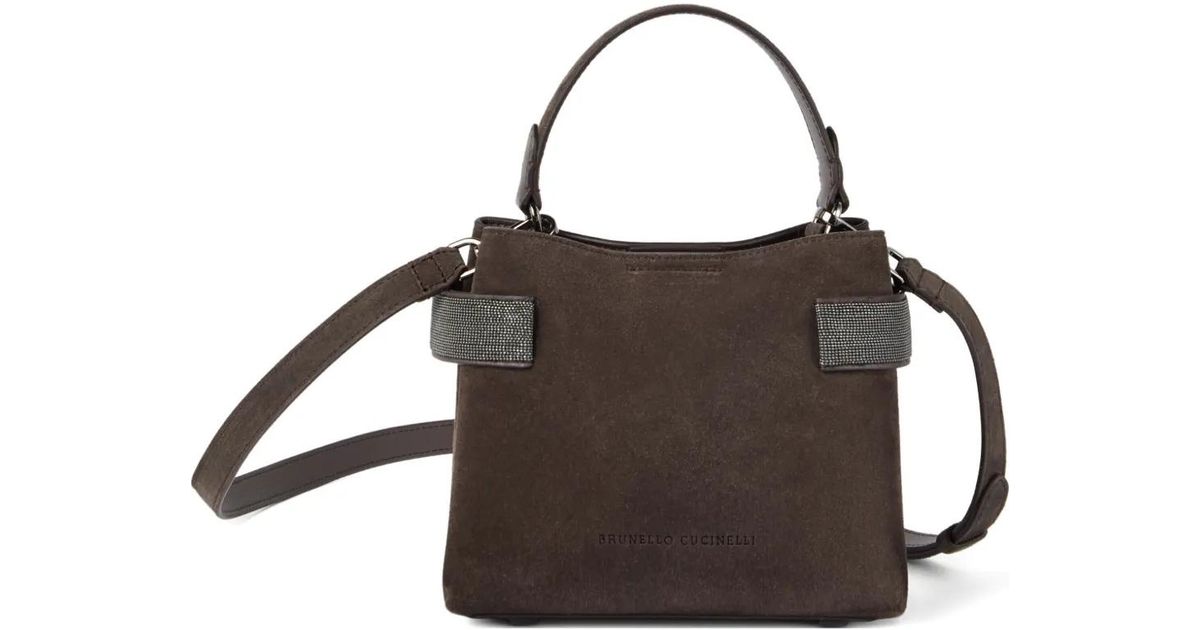 Brunello Cucinelli Small Essence Tote Bag in Brown | Lyst UK