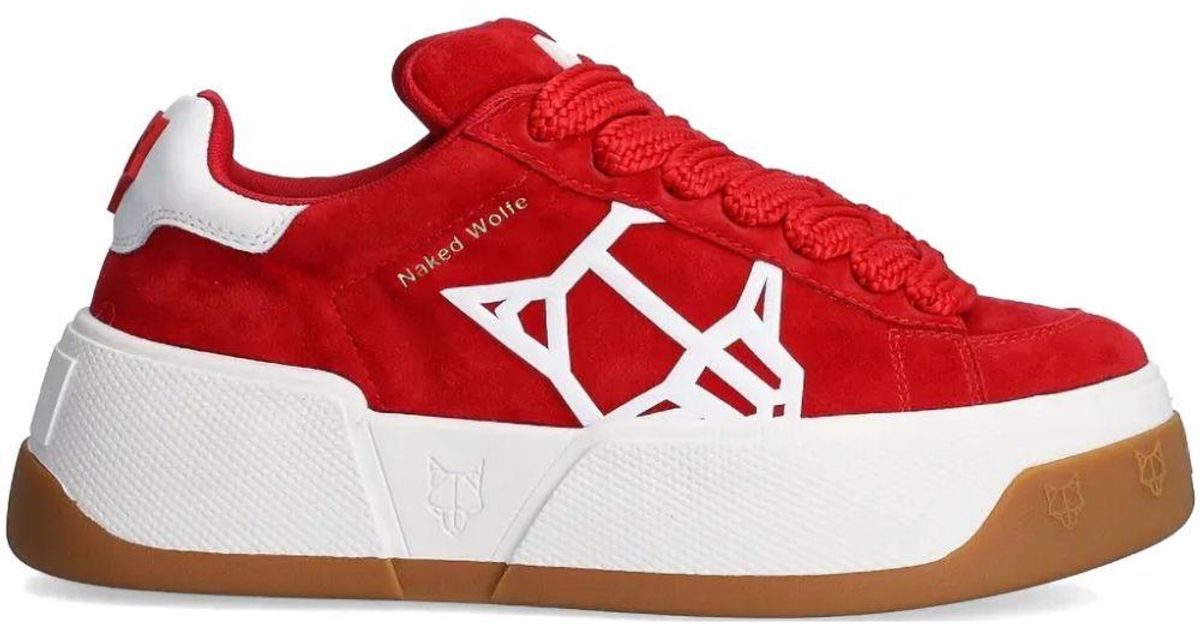 Naked Wolfe Platform Sneakers In Red Lyst