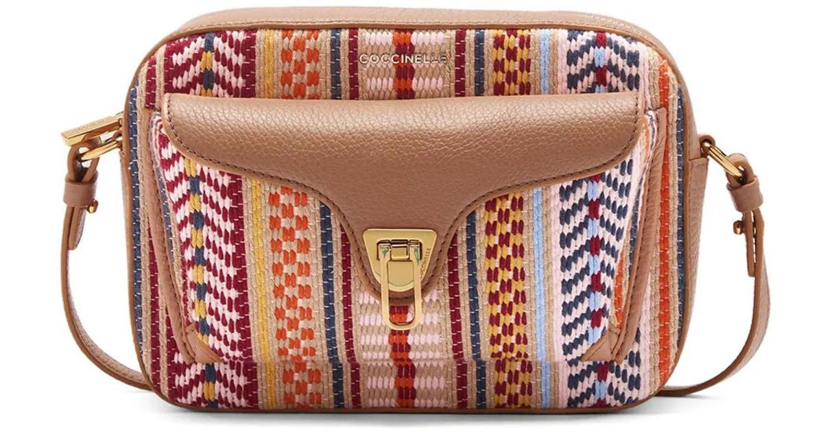 Coccinelle Logo-Lettering Shoulder Bag in Brown | Lyst