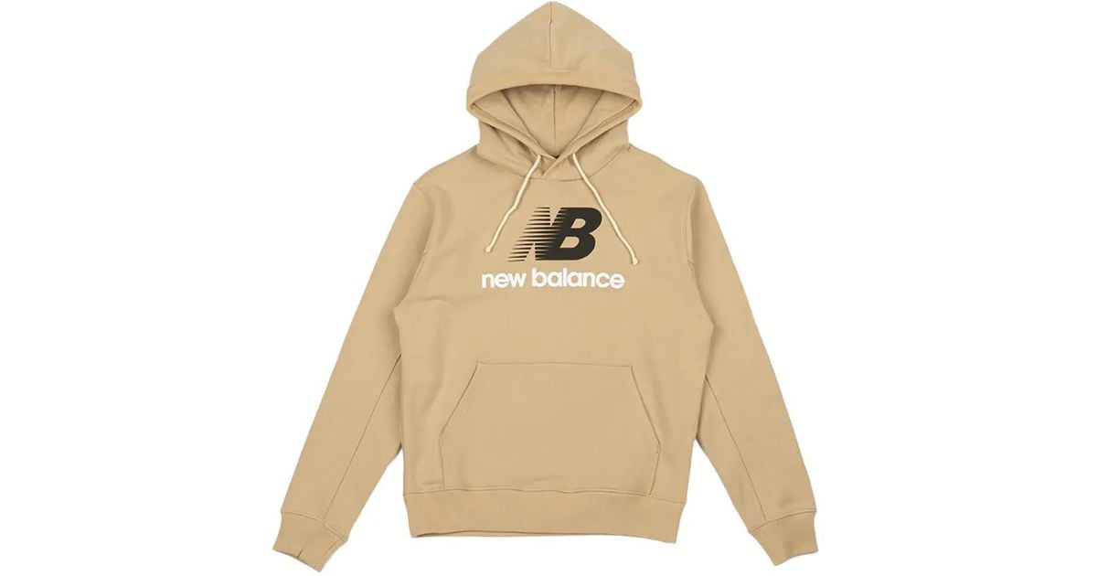 New Balance Heritage Logo-Detail Hoodie in Natural for Men | Lyst UK