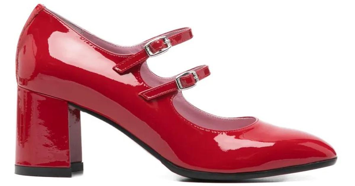 CAREL PARIS Alice Buckle Mary Jane Pumps in Red | Lyst