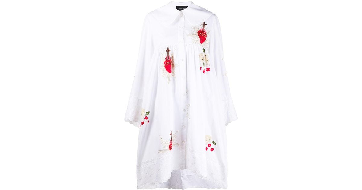 Simone Rocha Sacred Heart-embroidered Dress in White | Lyst Simone Rocha Sacred Heart-embroidered Dress in White | Lyst