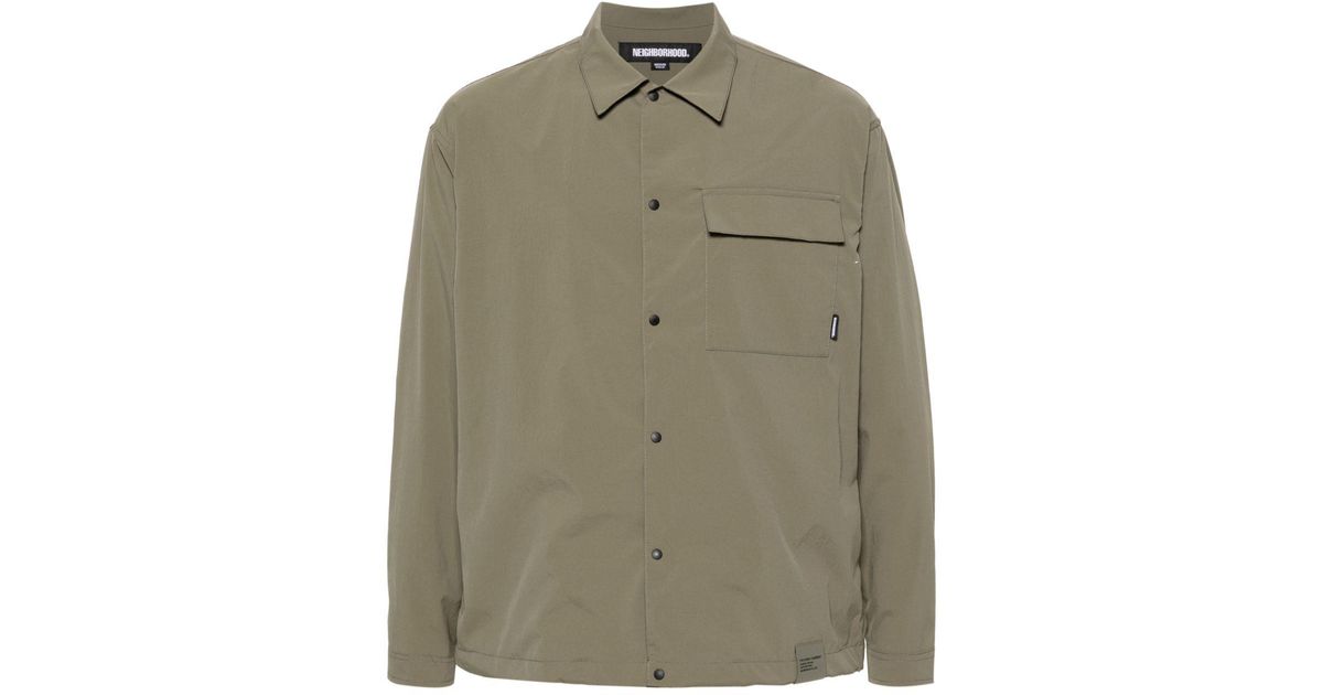 Neighborhood Multifunctional Logo-Print Shirt in Green for Men | Lyst