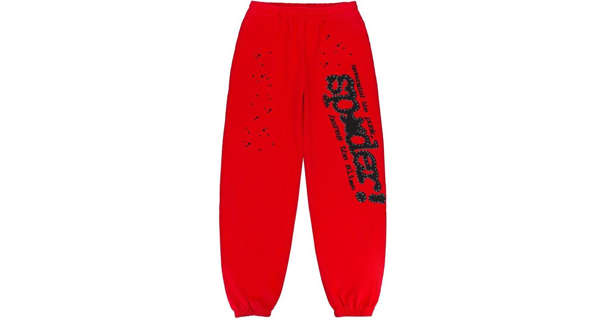 Sp5der Punk V2 Track Pants in Red for Men | Lyst