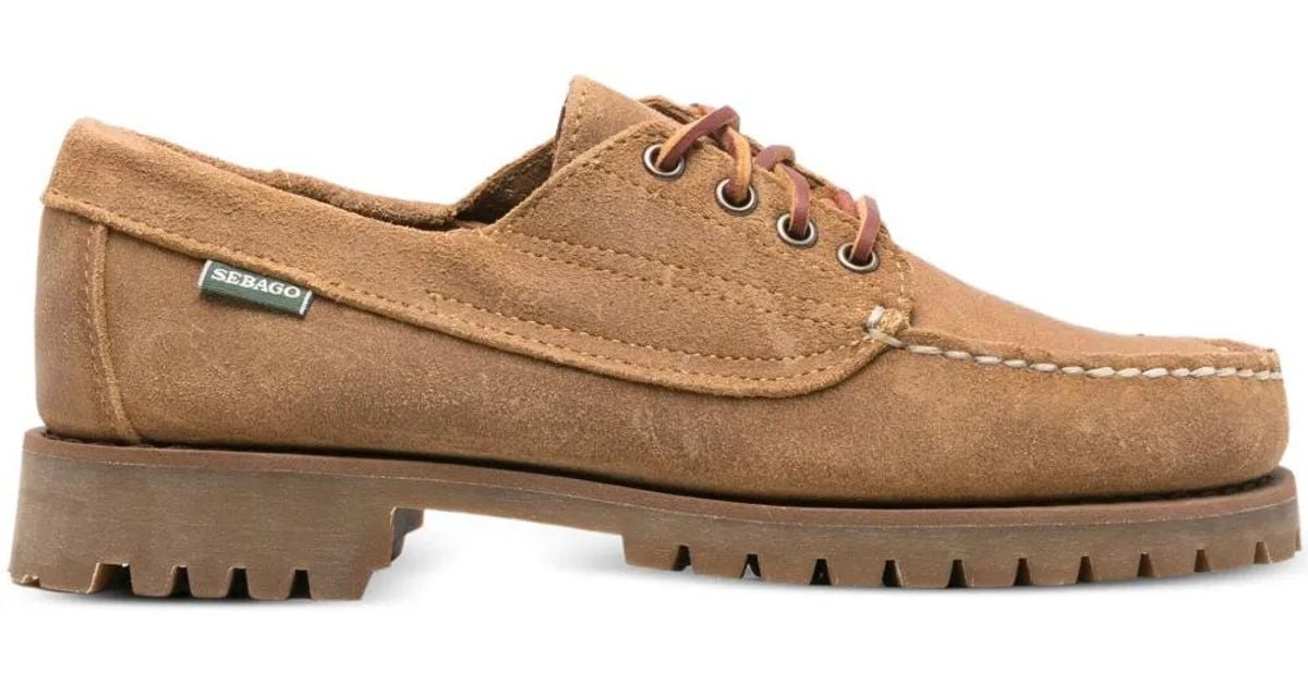 Sebago Logo-Tag Boat Shoes in Brown for Men | Lyst