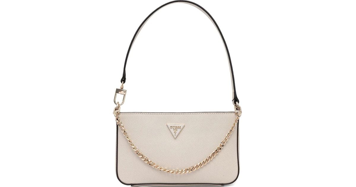 Guess Chain-Strap Logo-Plaque Tote Bag in White | Lyst